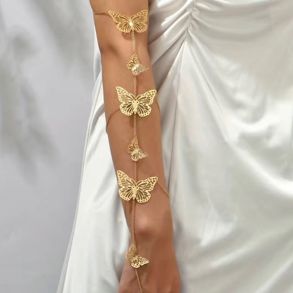 Accessories | 315 Bundle Gold Butterfly Arm Chain New With Tags | Poshmark